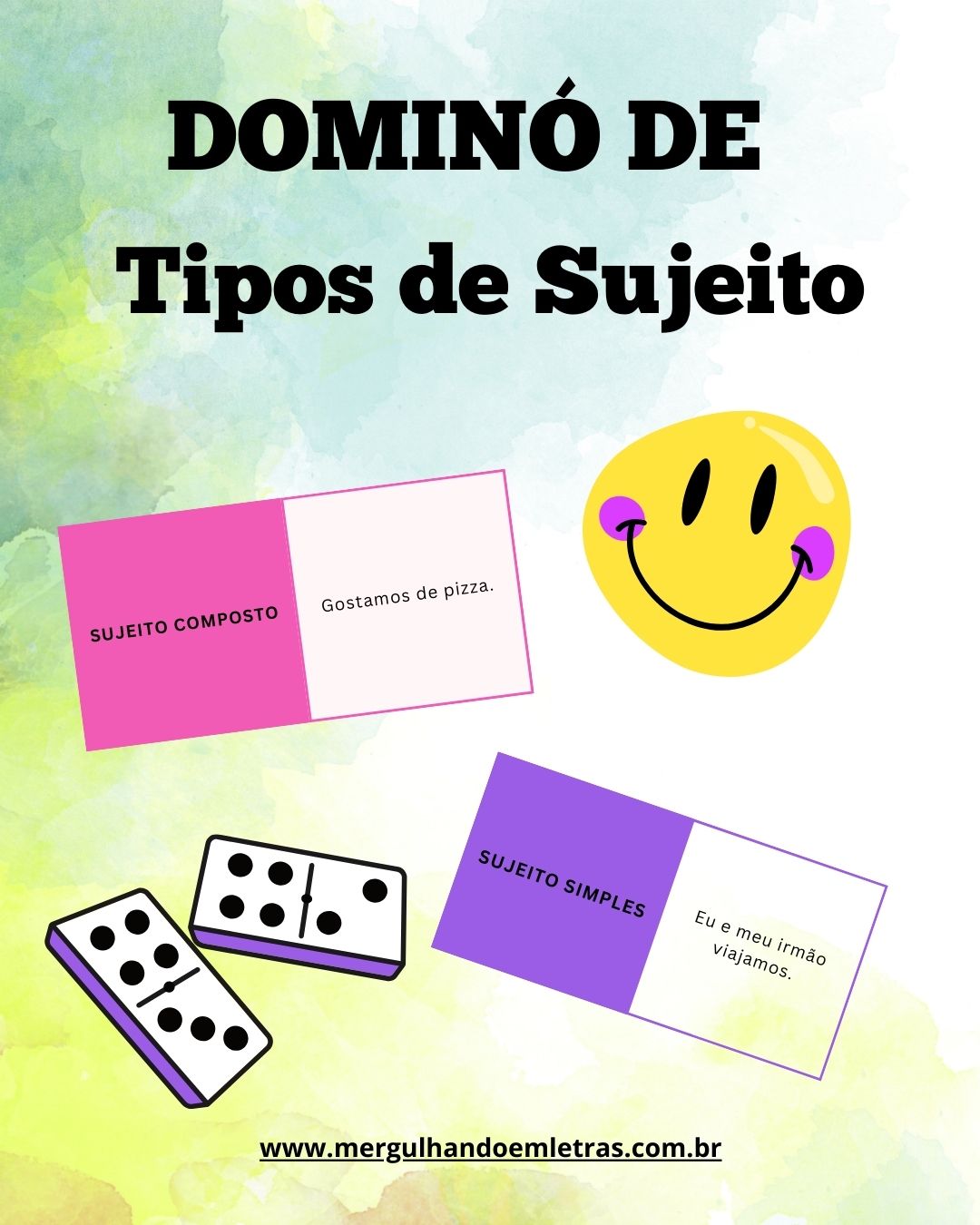 Dominó dos Tipos de Sujeito - Mergulhando em Letras